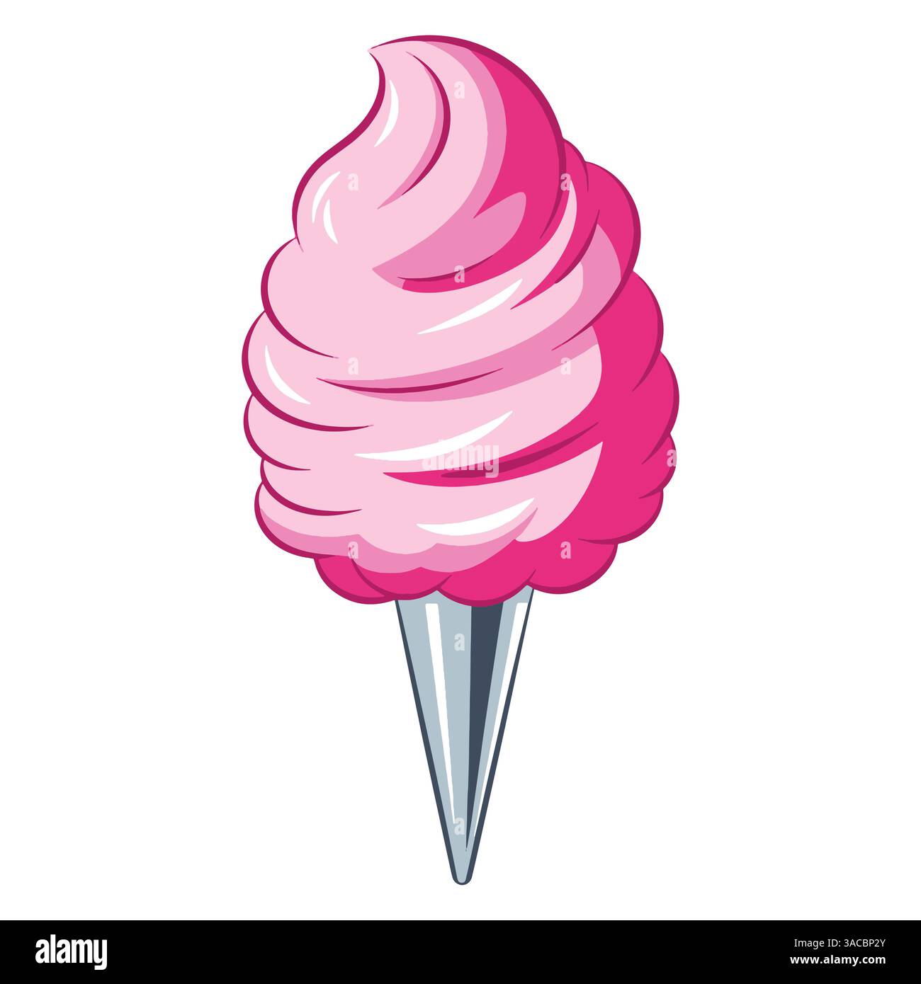 Cotton candy cartoon illustration. Sweet fair food design, perfect for ...