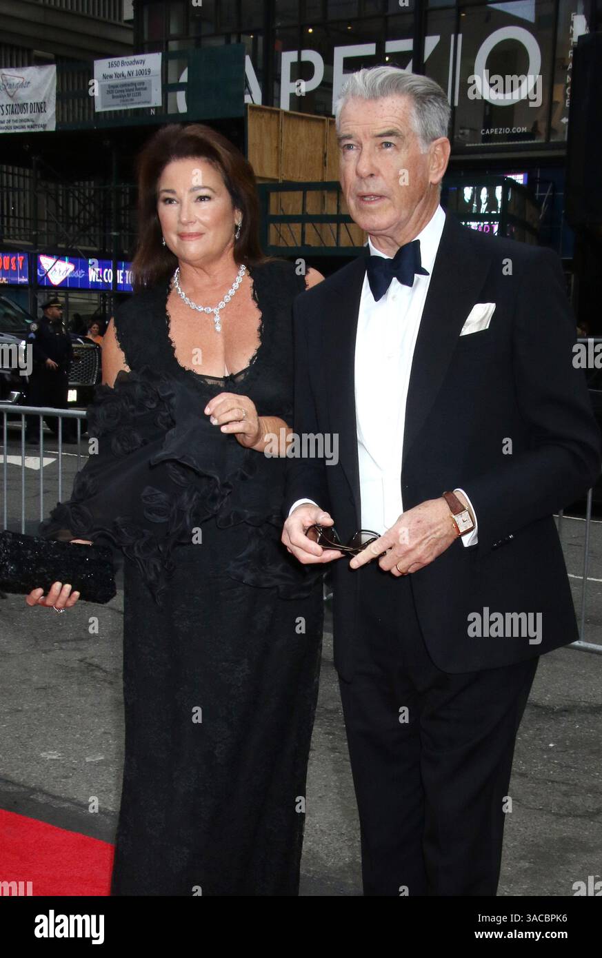 New York, NY, USA. 3rd Apr, 2025. Pierce Brosnan and Keely Shaye Smith ...