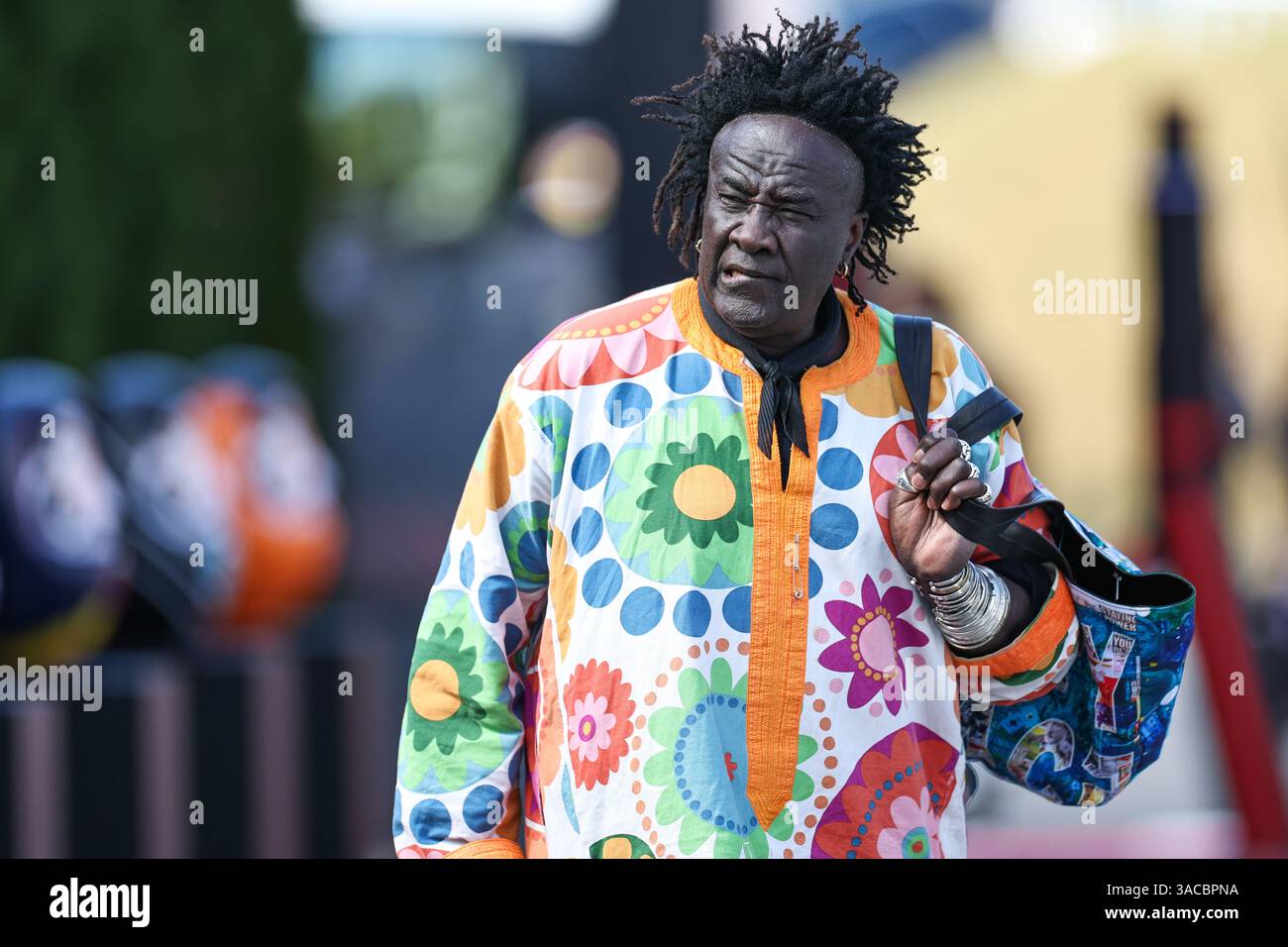 SUZUKA, JAPAN - APRIL 4: Moko arrives at the track during practice ...