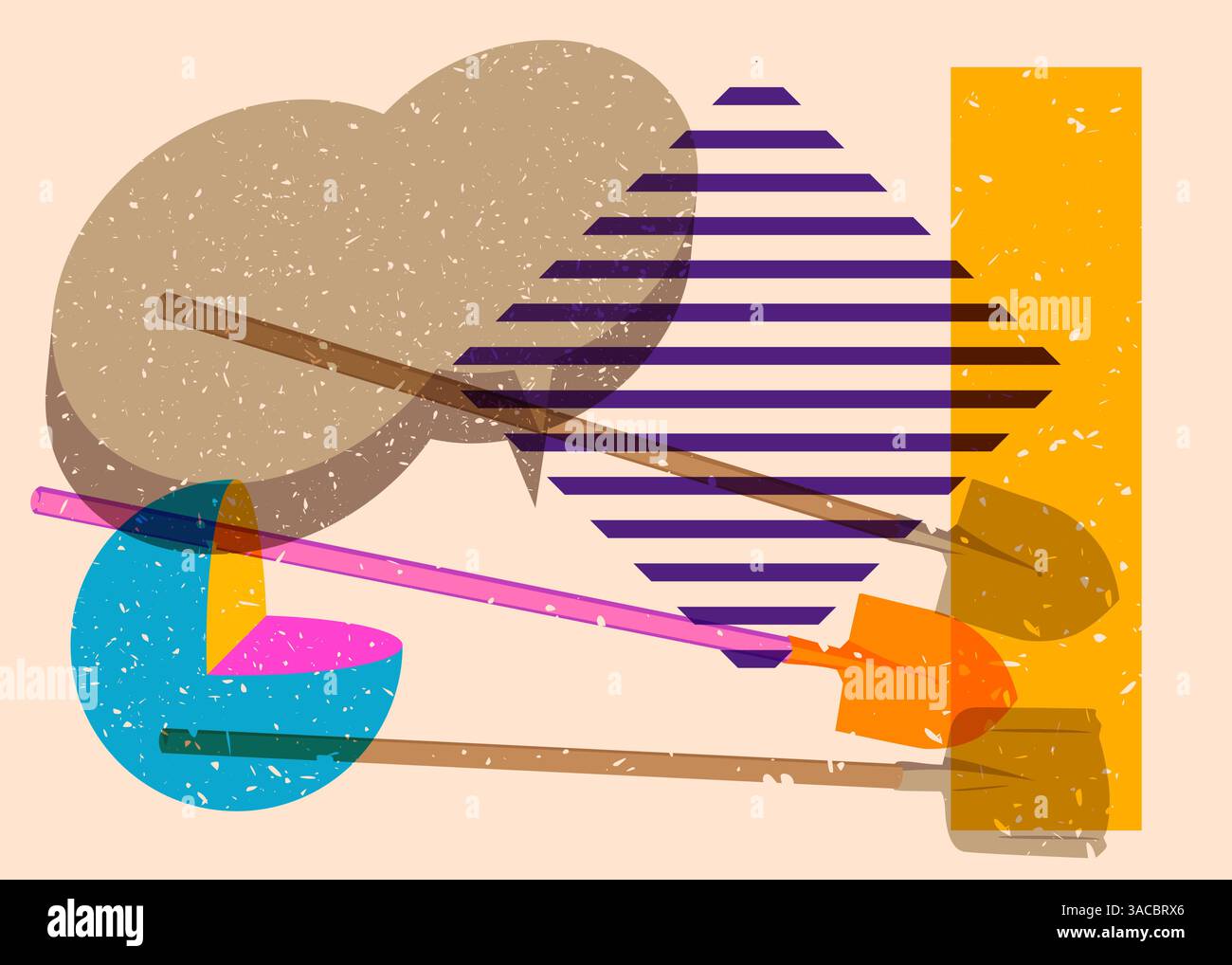 Risograph spade shovel speech bubble hi-res stock photography and ...