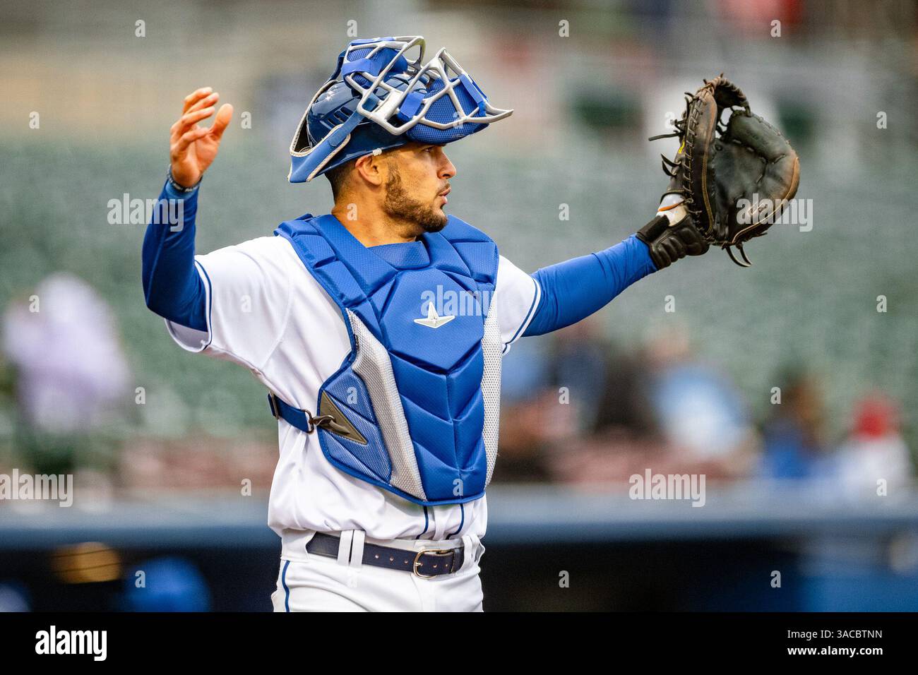 April 02, 2025 - Omaha, NE U.S. - Omaha Storm Chasers catcher Luca ...