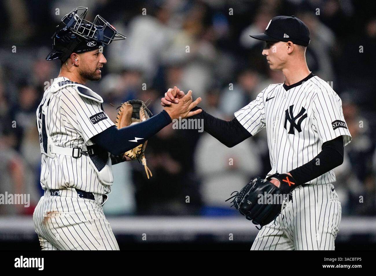 New York Yankees' celebrate following a baseball game against the ...