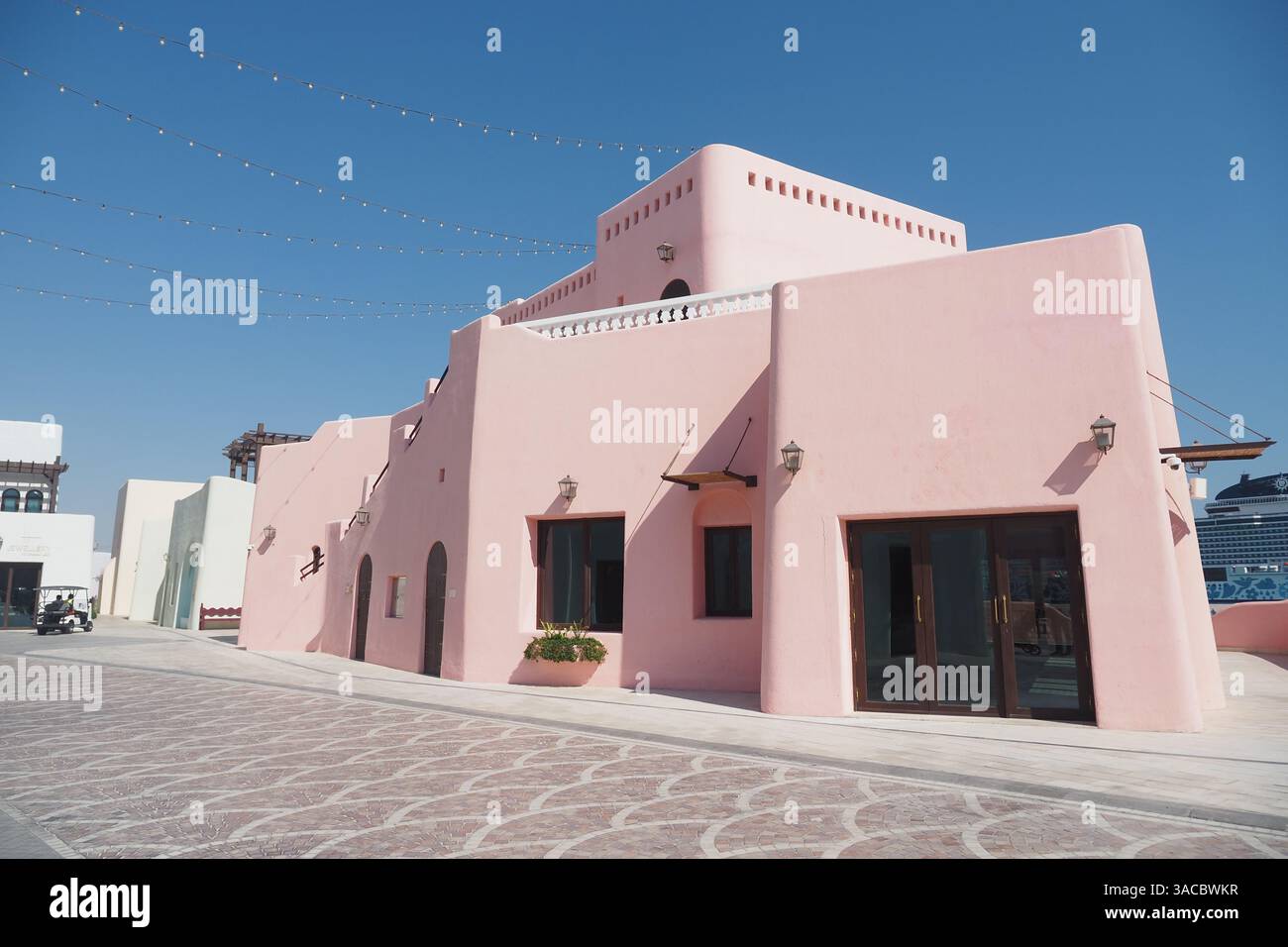 Qatar Doha 2 february 2025, Colorful architecture in desert town at ...