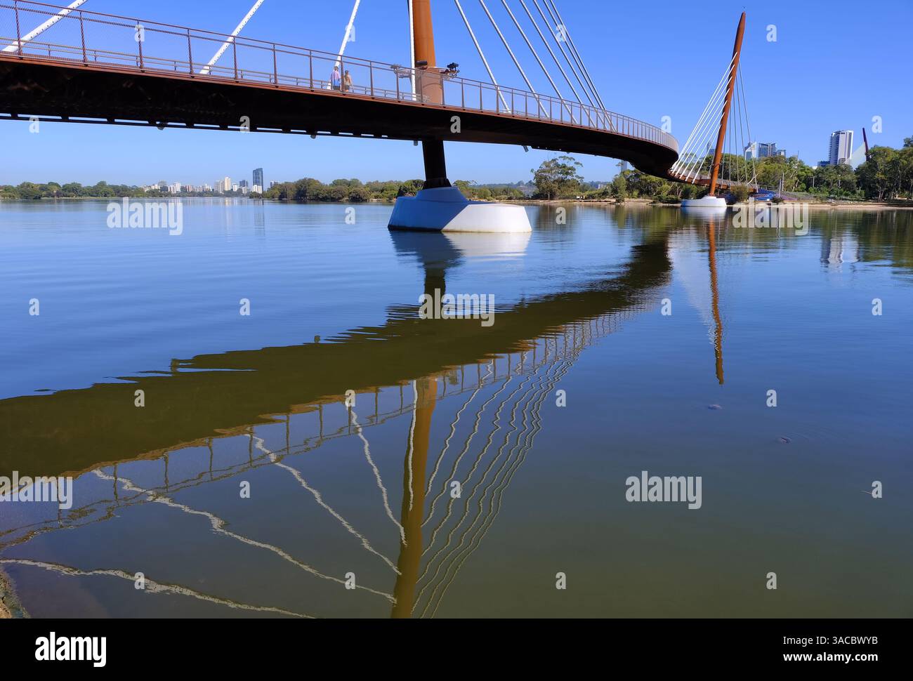 Perth: Boorloo pedestrian and cycle cable-stayed bridge with ...