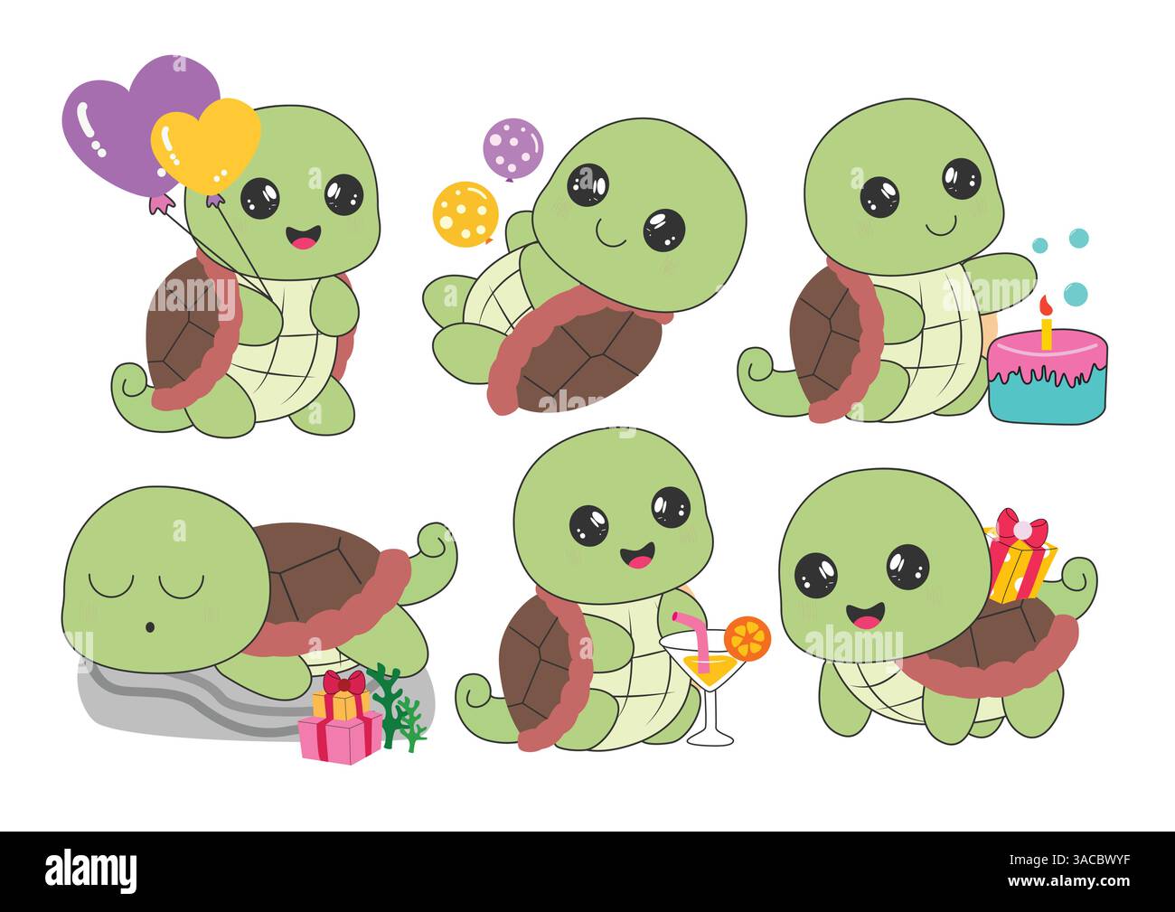Cute box turtle Stock Vector Images - Alamy