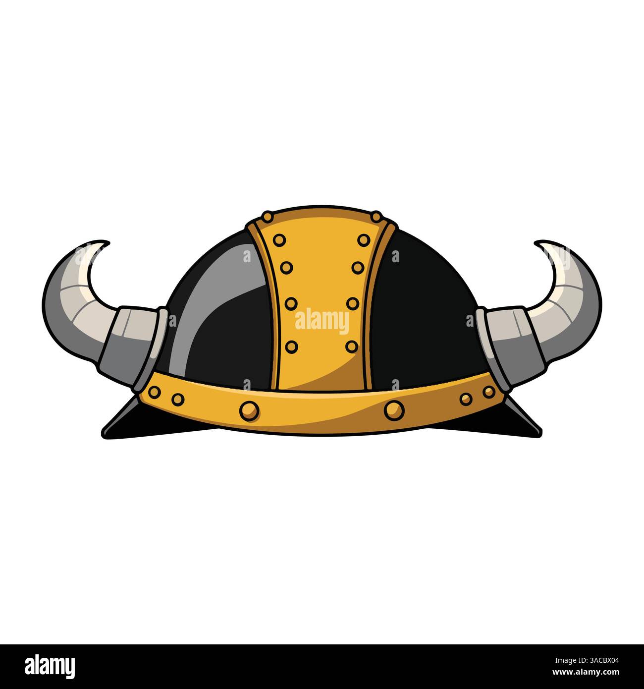 Cartoon Viking helmet vector illustration. Isolated design featuring ...