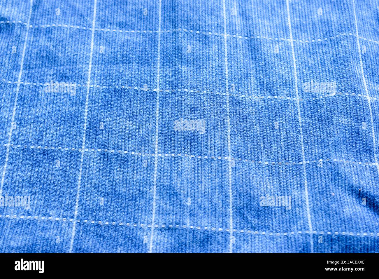 Seam Of Blue Denim Jean Texture Background Stock Photo - Alamy