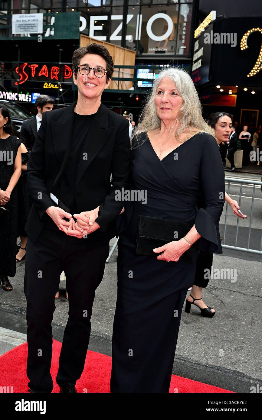 Rachel Maddow and girlfriend Susan Mikula attend the "Good Night, and ...