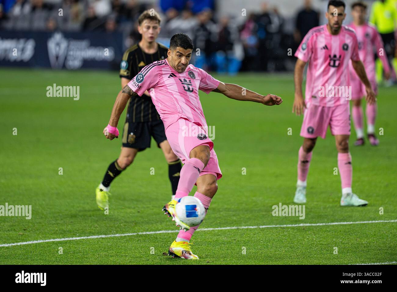 Inter Miami CF forward Luis Suárez (9) takes a shot during a Concacaf ...