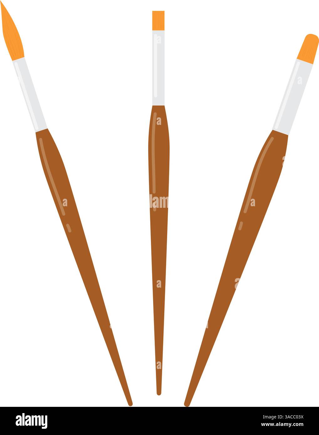 Realistic Artist Brush Set. Different Shapes Brush. Stock Vector ...