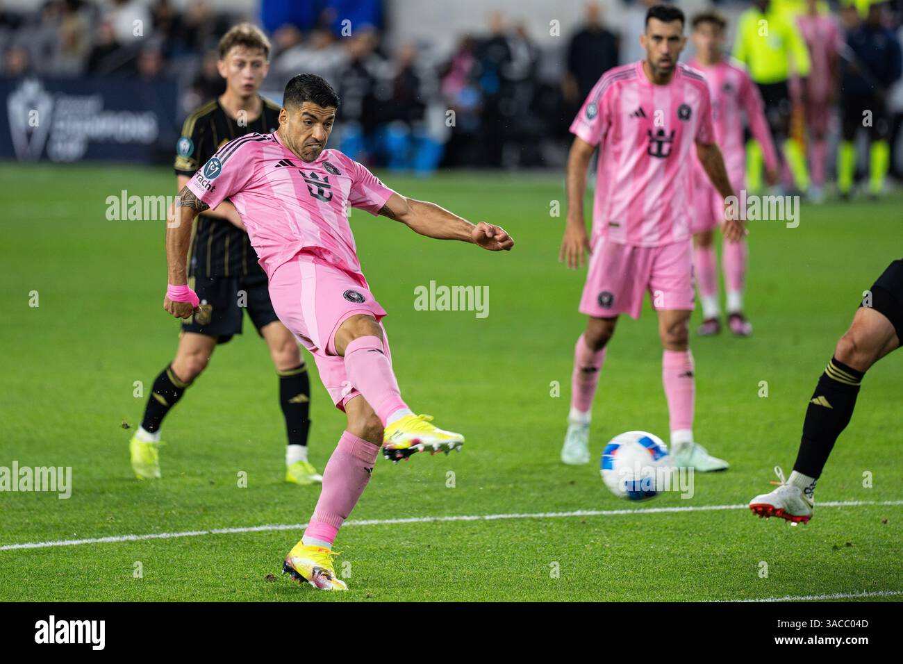 Inter Miami CF forward Luis Suárez (9) takes a shot during a Concacaf ...
