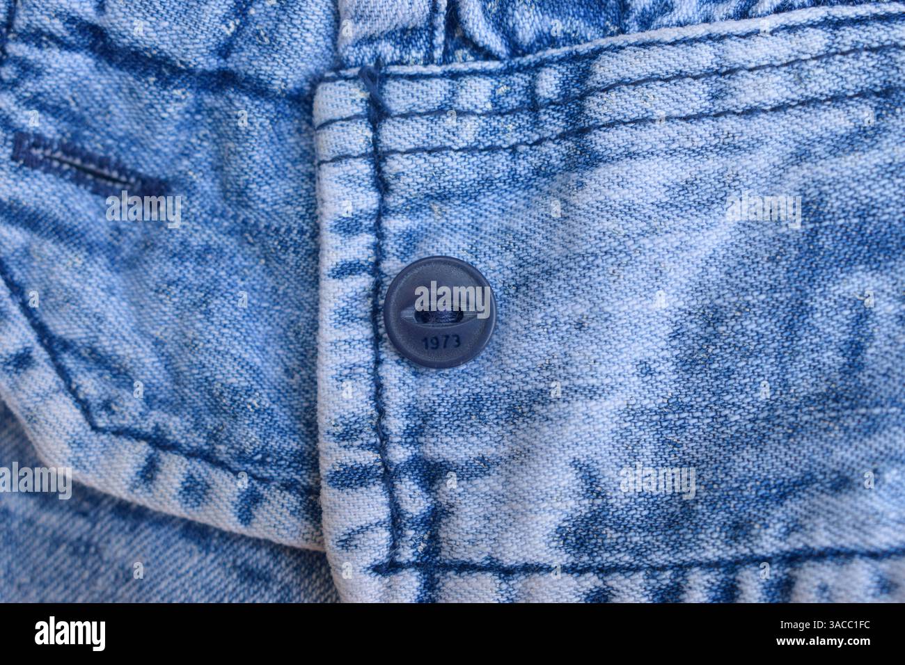 Folded Blue Denim Shirt Fabric Texture Close Up Background Stock Photo ...