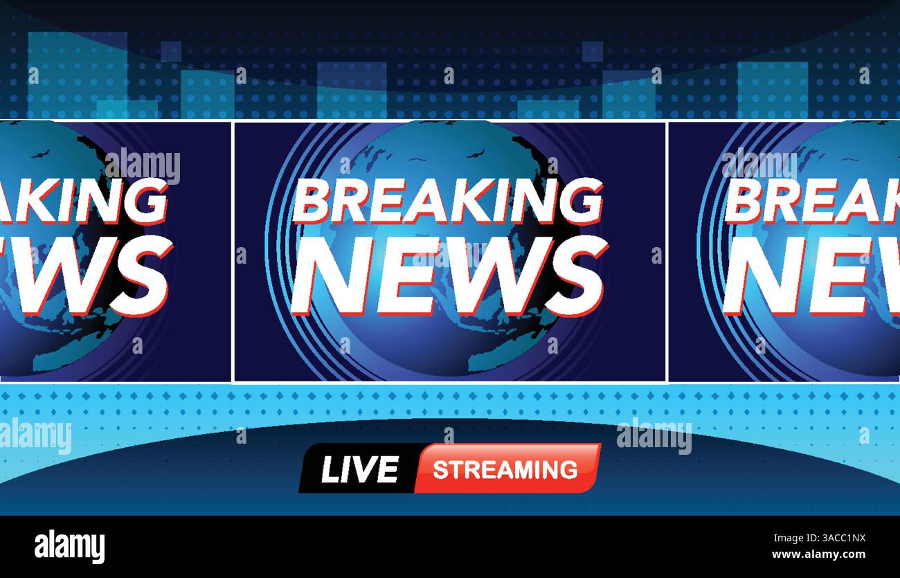 A vibrant vector illustration featuring a breaking news theme with bold ...