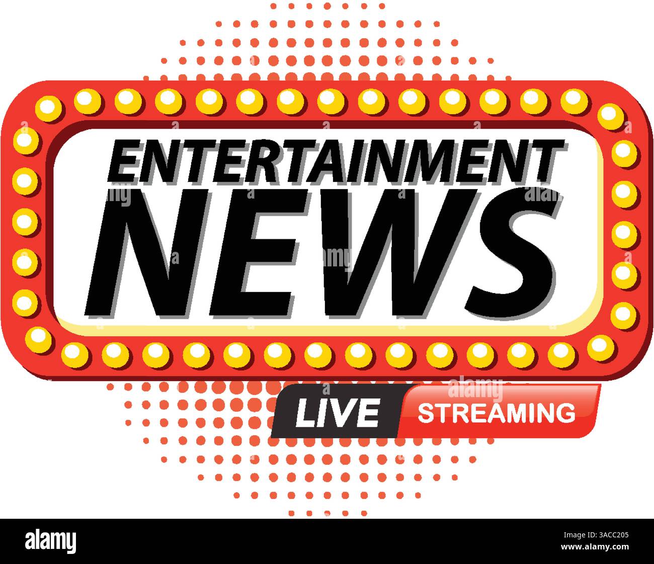 Bright vector illustration featuring a marquee-style banner for ...