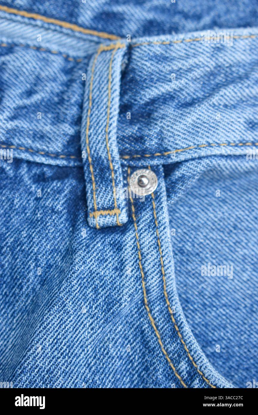 Blue Denim Jean Fabric Texture Close Up Background Stock Photo - Alamy