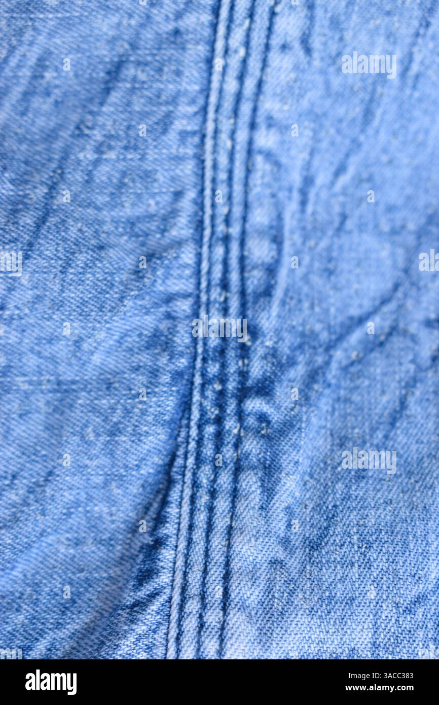 Folded Blue Denim Shirt Fabric Texture Close Up Background Stock Photo ...