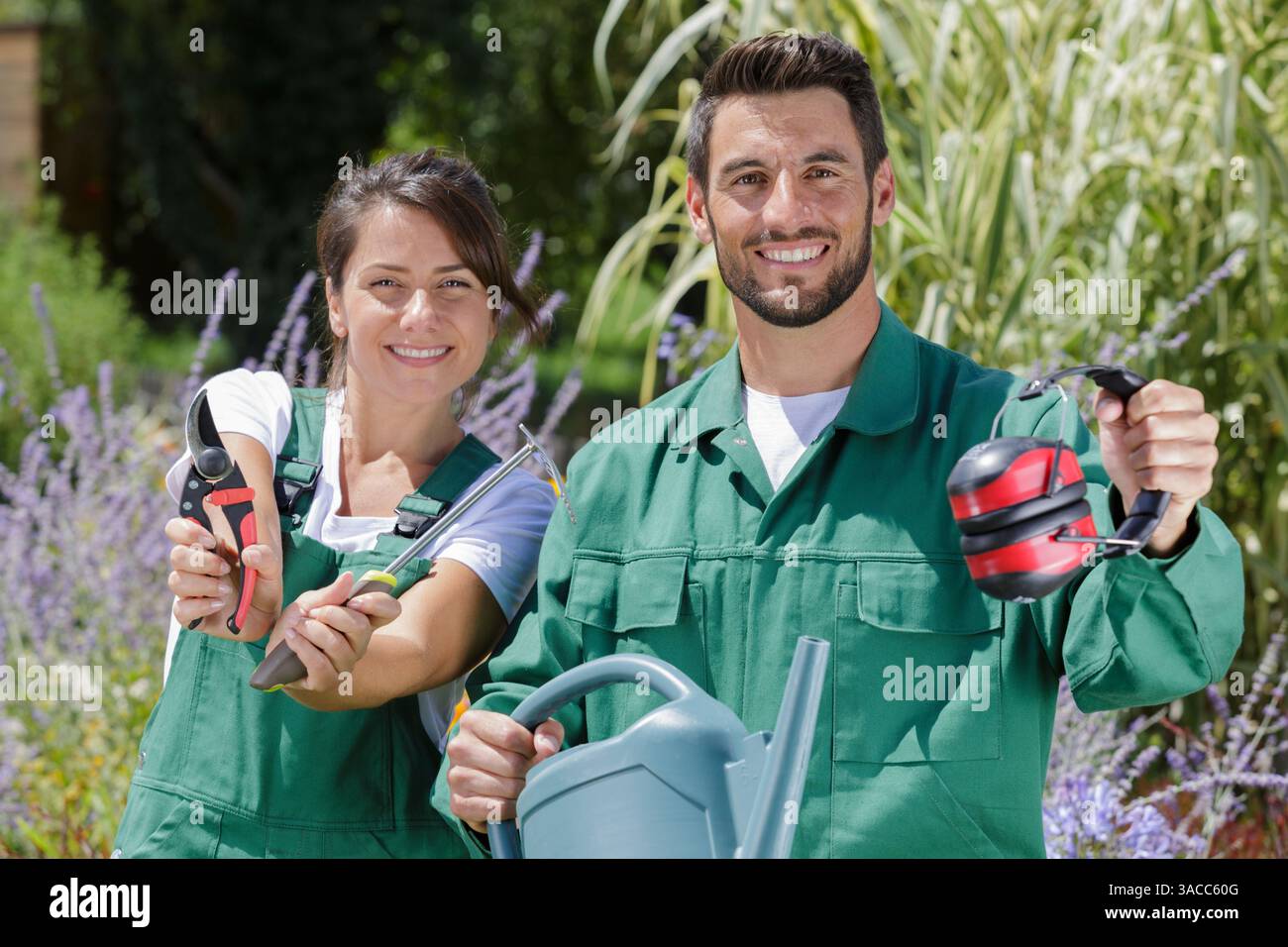 two happy gardeners at work Stock Photo - Alamy