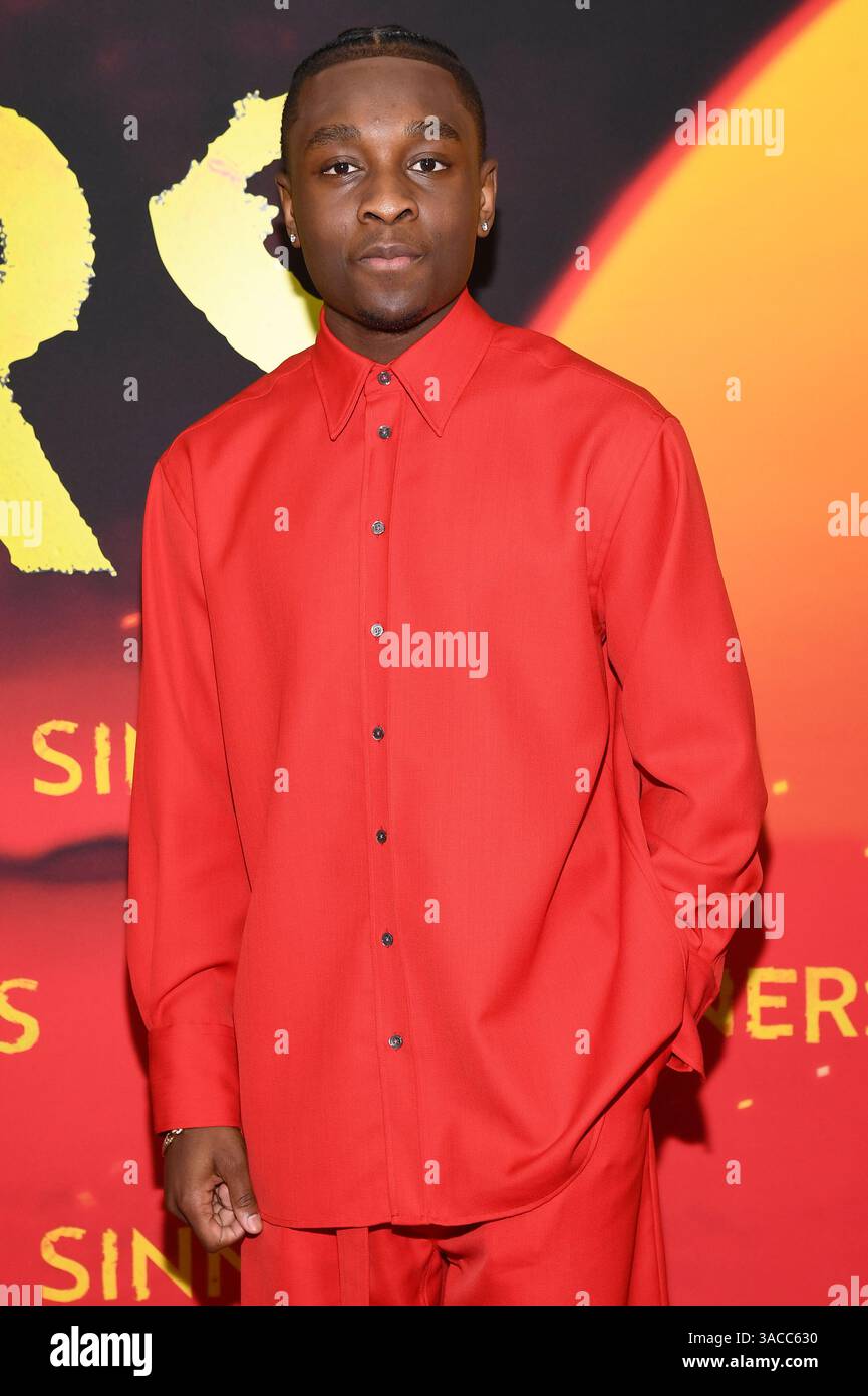 New York, USA. 03rd Apr, 2025. Miles Caton attends the Warner Bros ...