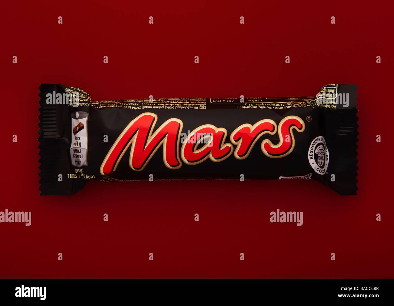 LONDON, UK - MARCH 01, 2025: Original Mars chocolate bar with caramel ...