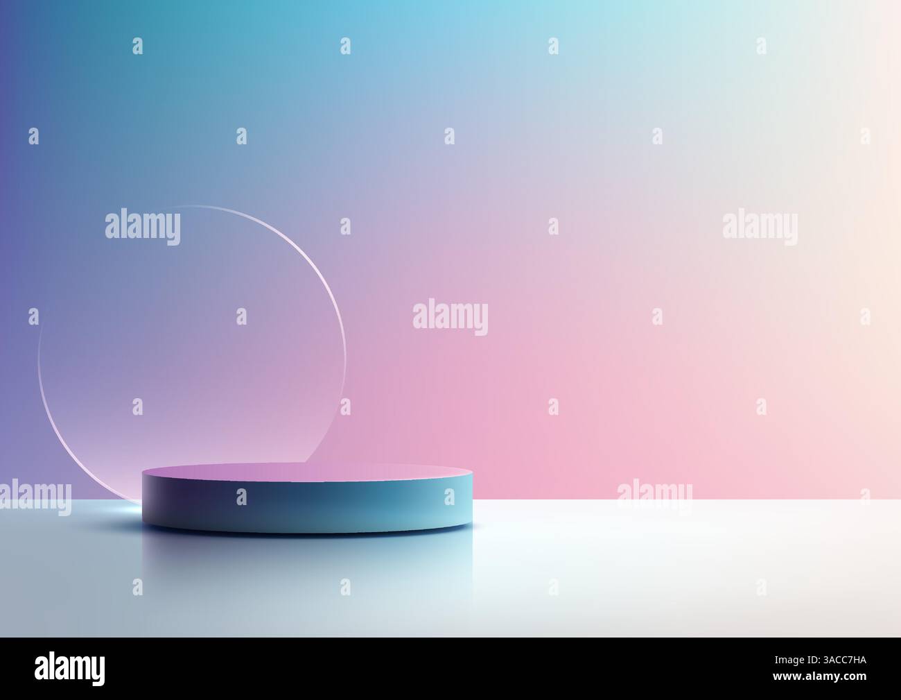 minimalist 3d display stand featuring a blue round platform and ...
