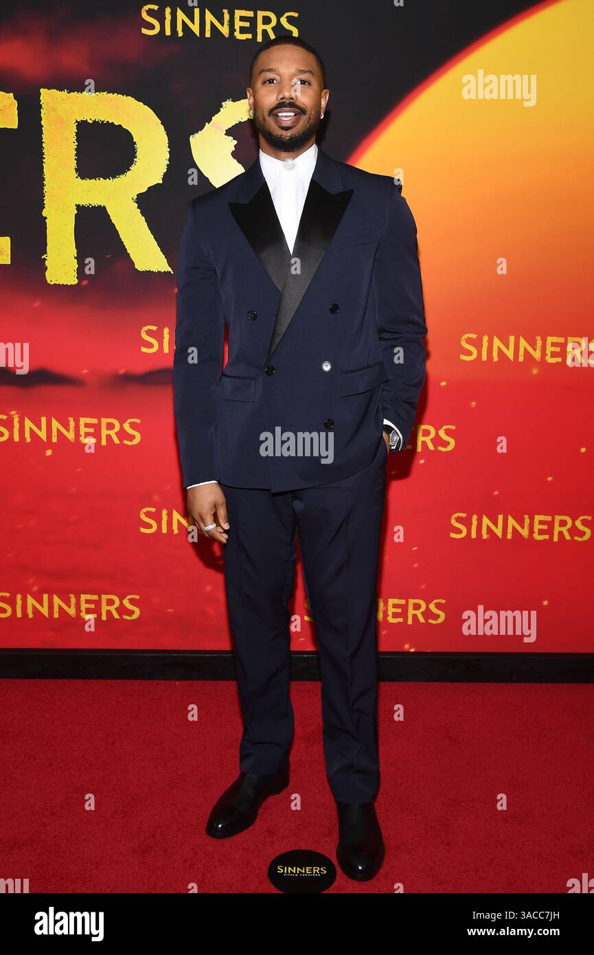 New York, USA. 03rd Apr, 2025. Michael B. Jordan attends the Warner ...