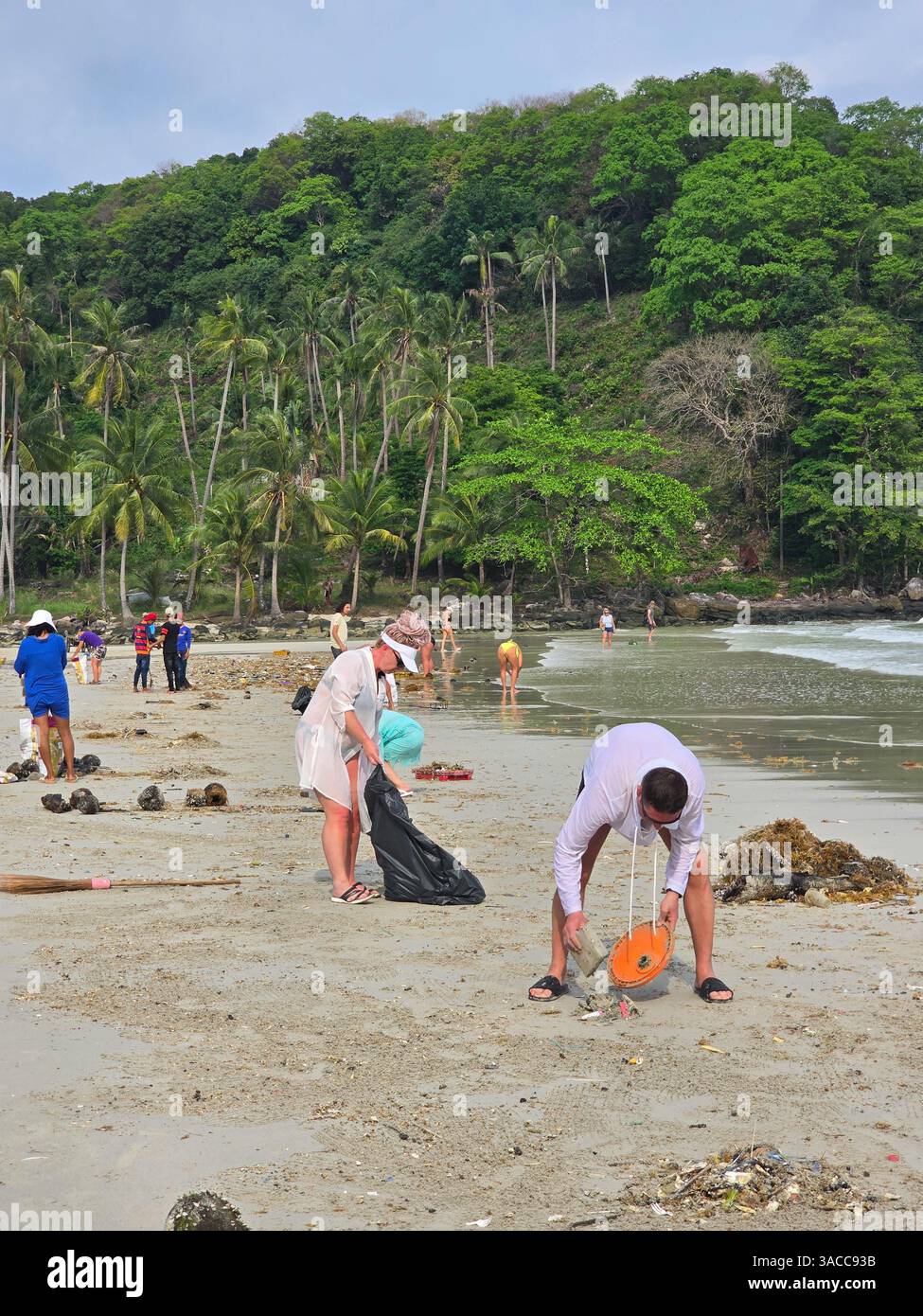Koh Kood, Thailand, 13 March 2025, Volunteers gather to participate in ...