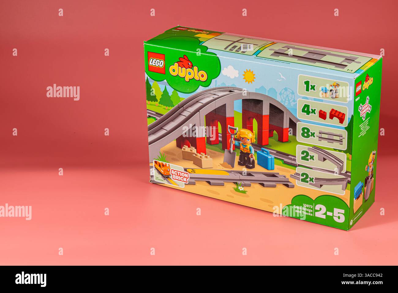 A vibrant toy train set box designed for young children showcases train ...
