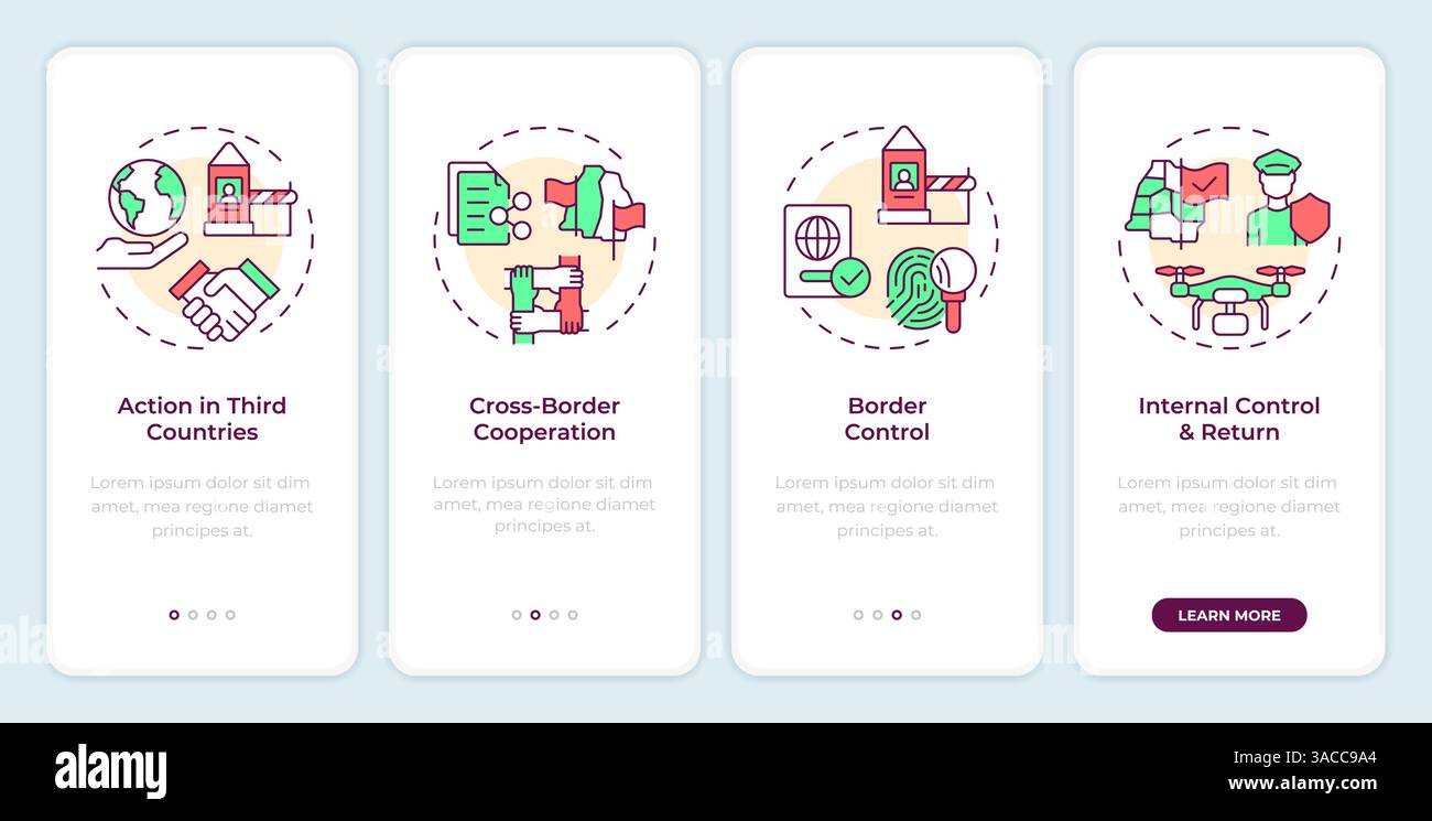 Four filter model onboarding mobile app screen Stock Vector Image & Art ...
