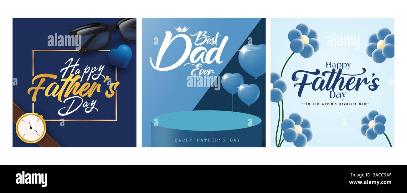 Father's day greeting clipart poster set design. Happy father's day and ...