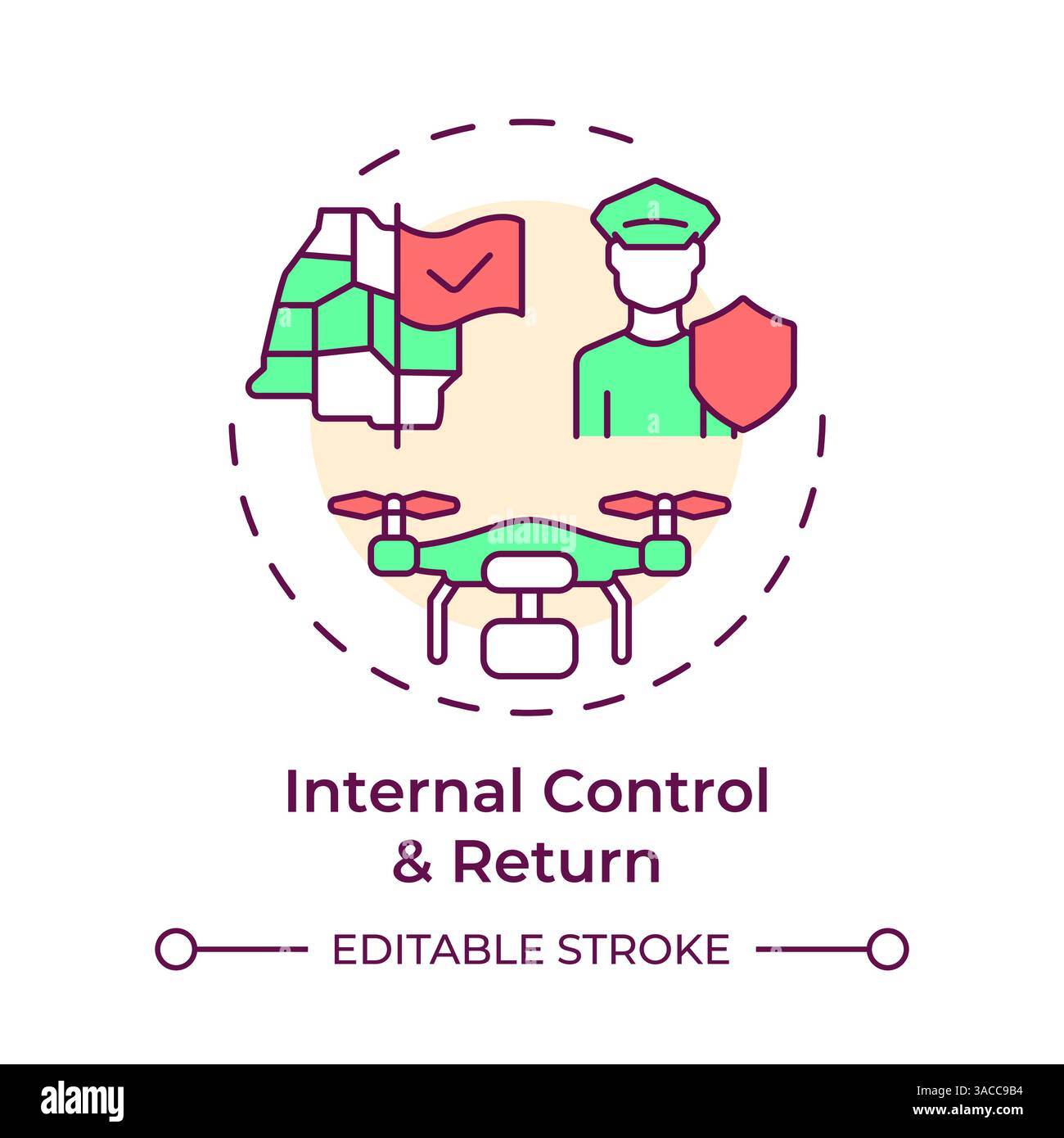 Internal control and return multi color concept icon Stock Vector Image ...