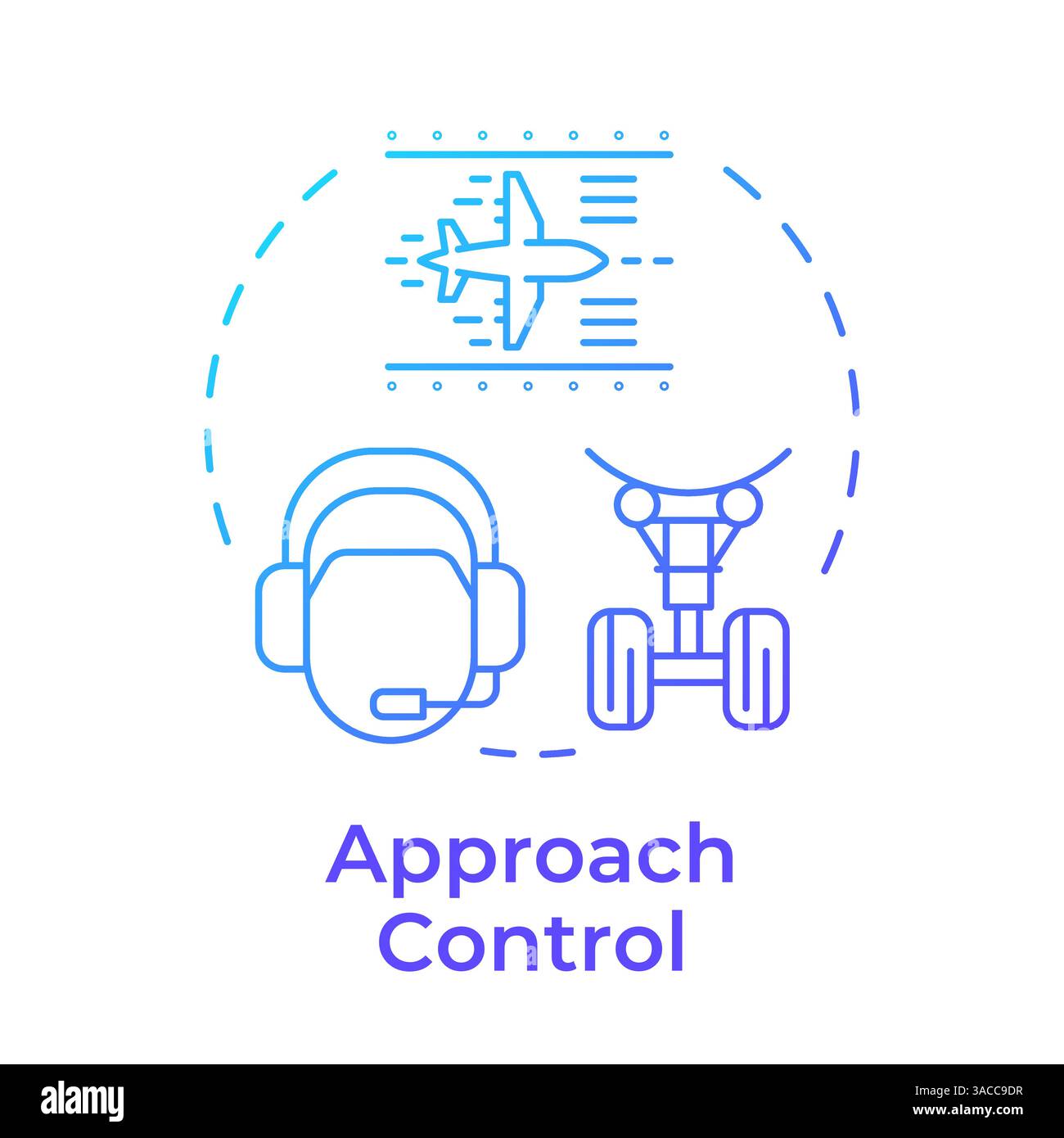Approach Control Blue Gradient Concept Icon Stock Vector Image And Art
