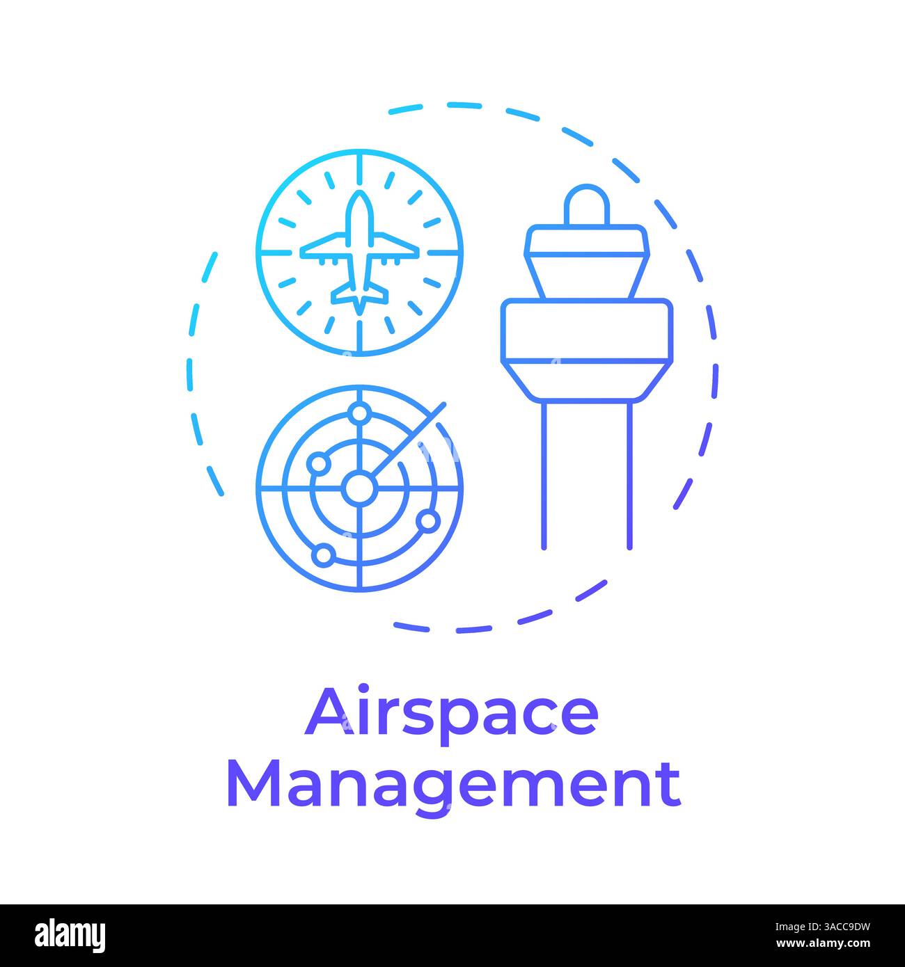 Airspace management blue gradient concept icon Stock Vector Image & Art ...