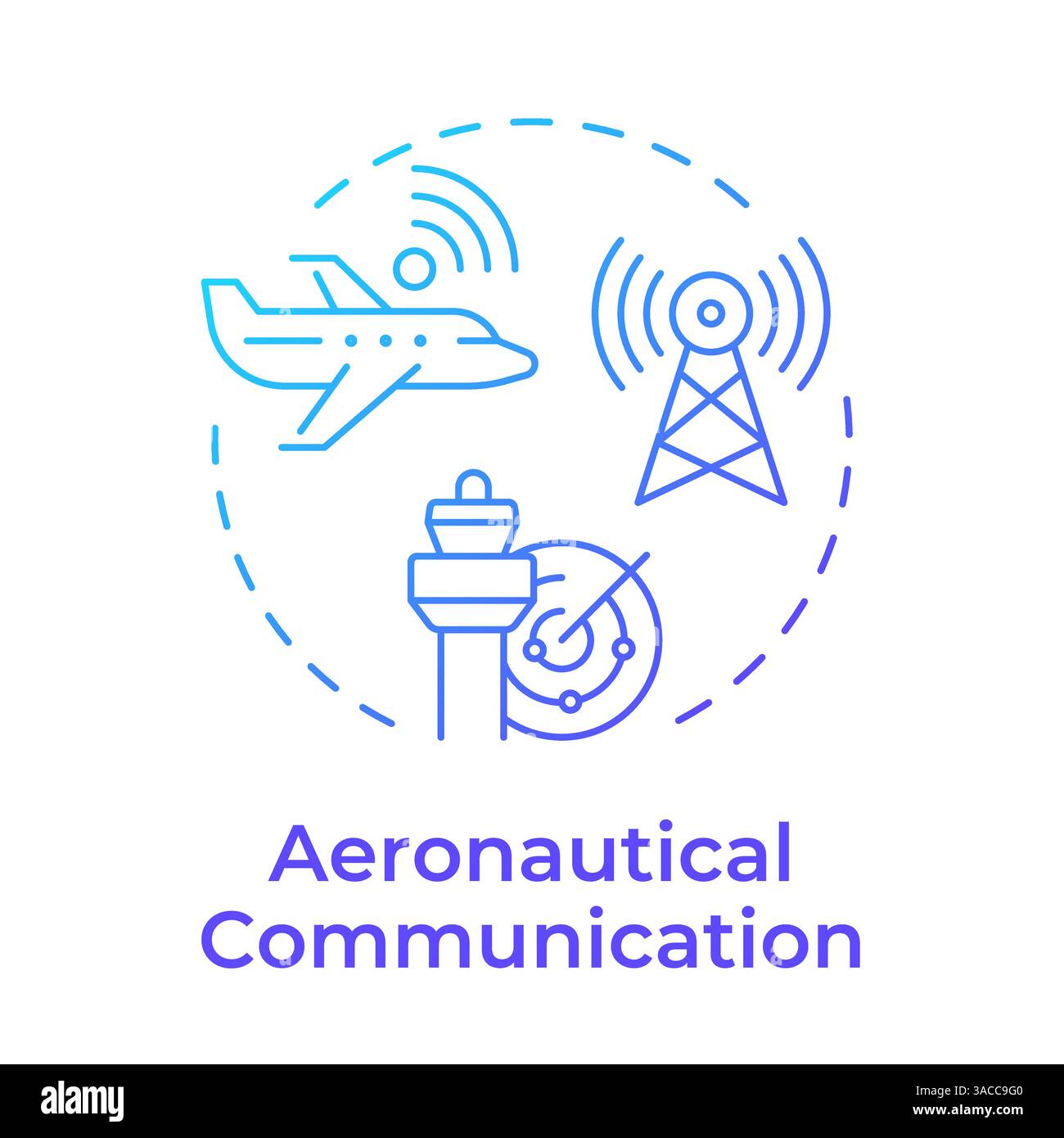 Aeronautical communication blue gradient concept icon Stock Vector Image & Art - Alamy