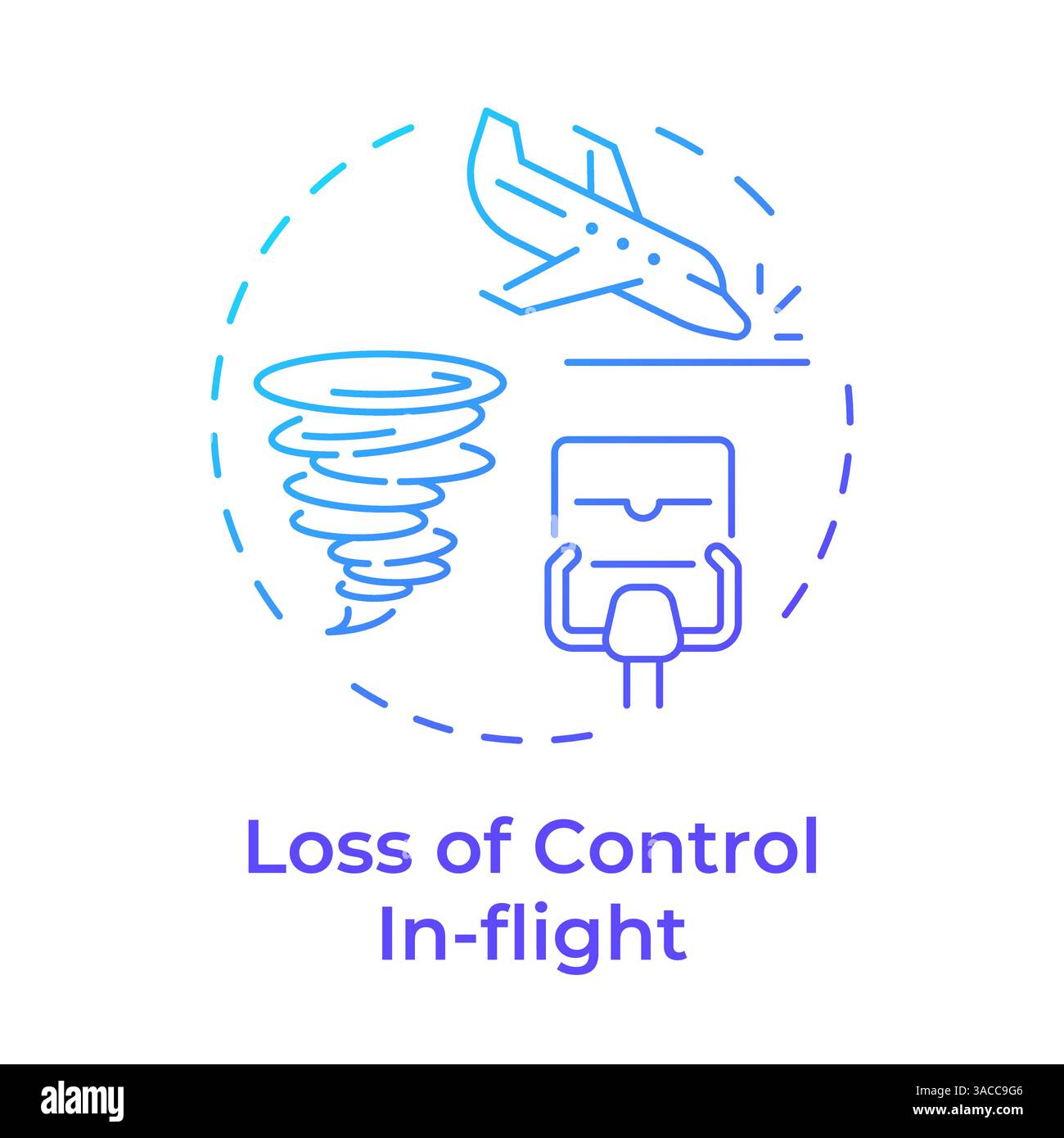 Inflight control loss blue gradient concept icon Stock Vector Image ...
