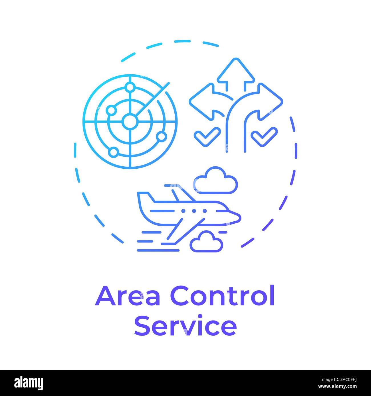 Area control service blue gradient concept icon Stock Vector Image ...