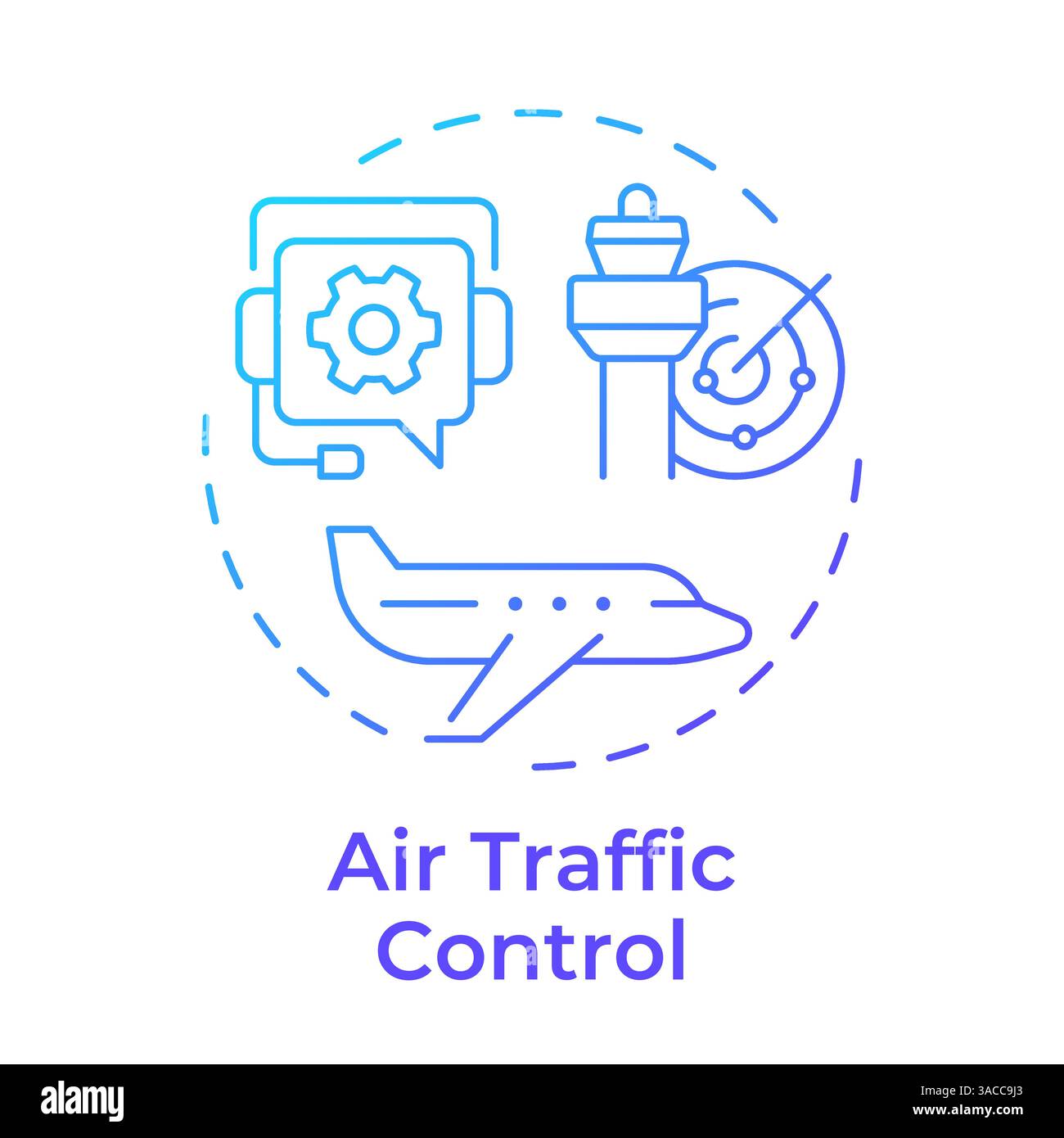 Air Traffic Control Blue Gradient Concept Icon Stock Vector Image And Art