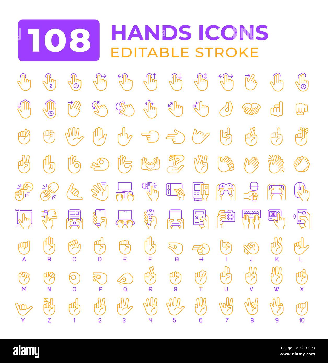 Touchscreen symbols collection hi-res stock photography and images - Alamy