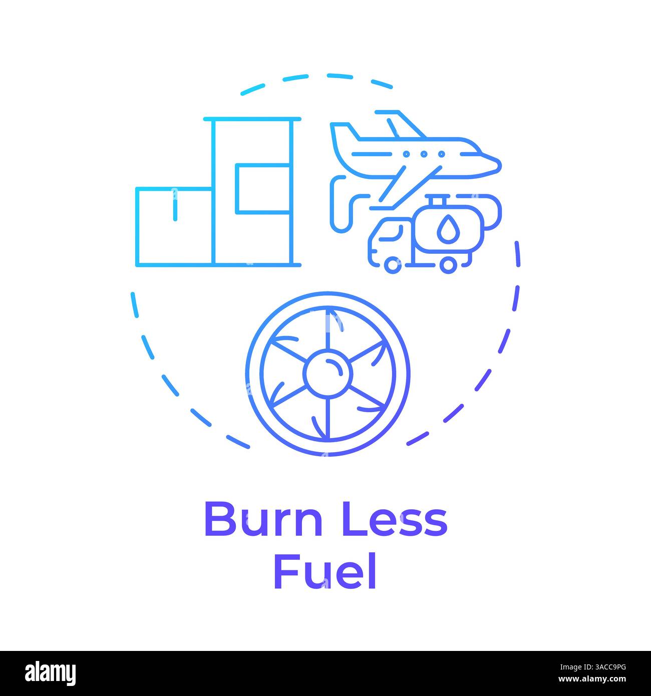 Burn less fuel blue gradient concept icon Stock Vector Image & Art - Alamy