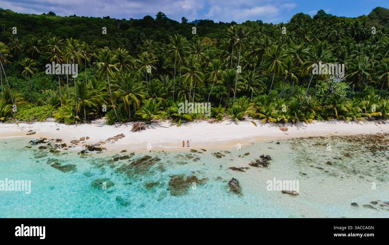 An aerial view of Koh Kood Island in Thailand highlights its pristine beaches and lush greenery ...