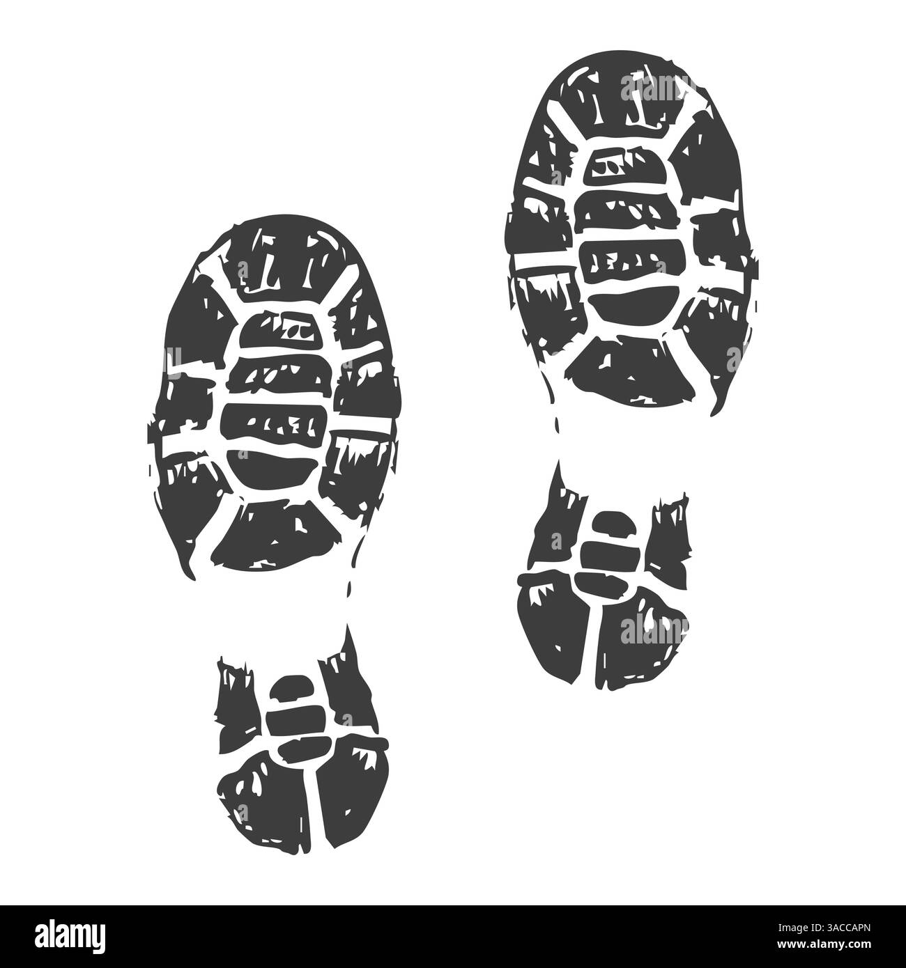 Shoe print boot, foot step silhouette mark. Boot Print textured, grunge ...