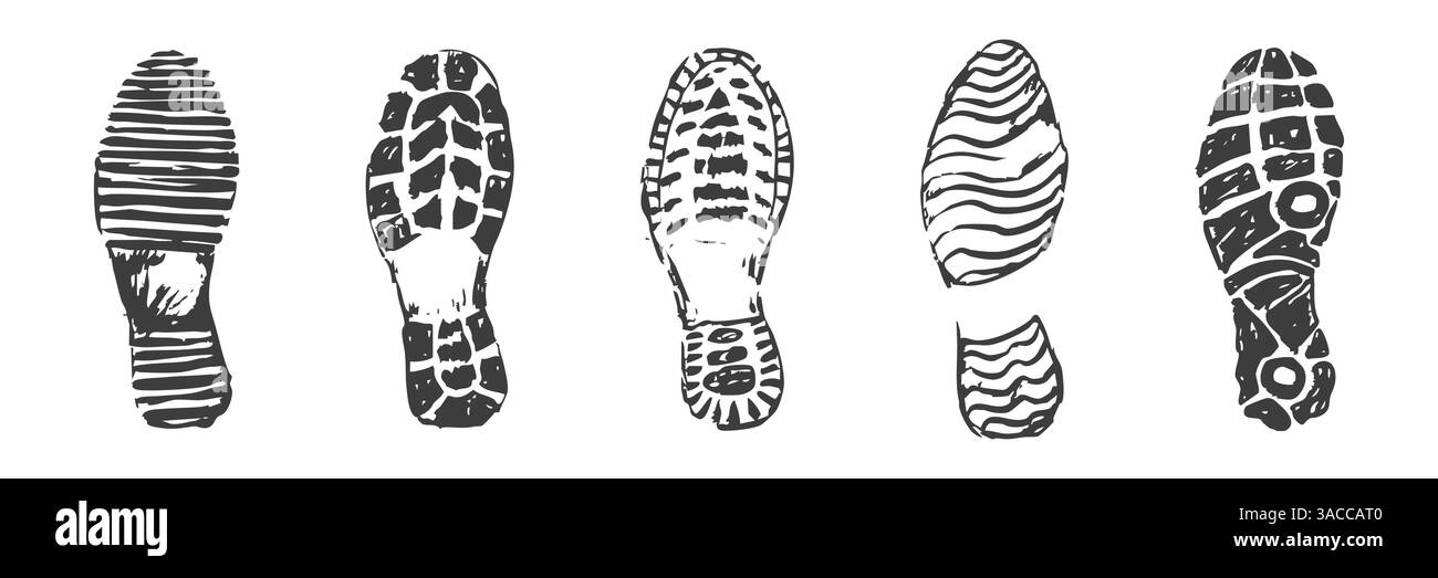 Shoe print boot, foot step silhouette mark. Boot Print textured, grunge ...