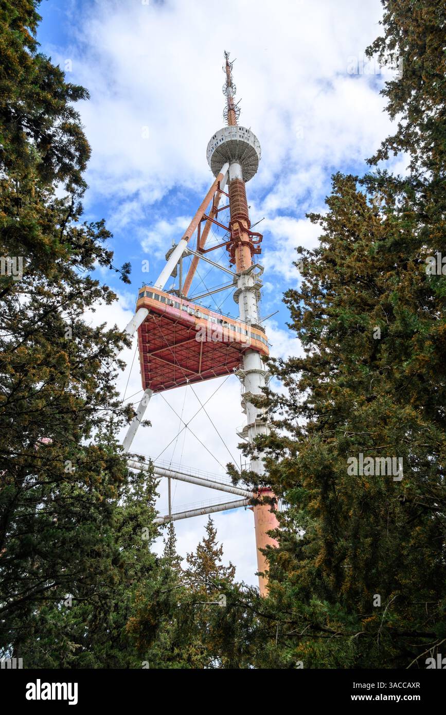 Tbilisi TV broadcasting communications tower located in Mtatsminda Park ...
