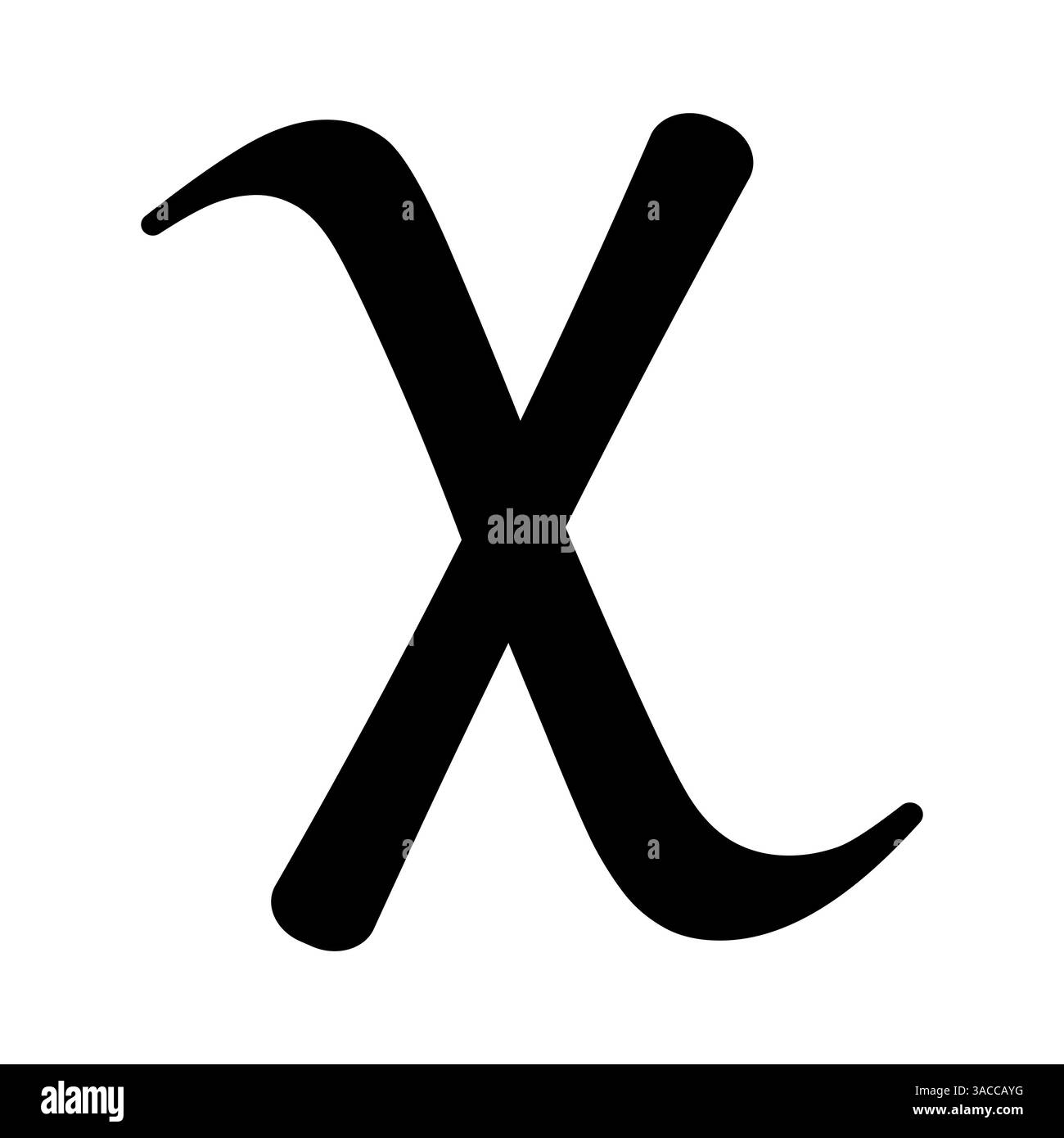 Greek letter Chi Expressive bold X letter black brushstroke style Stock ...
