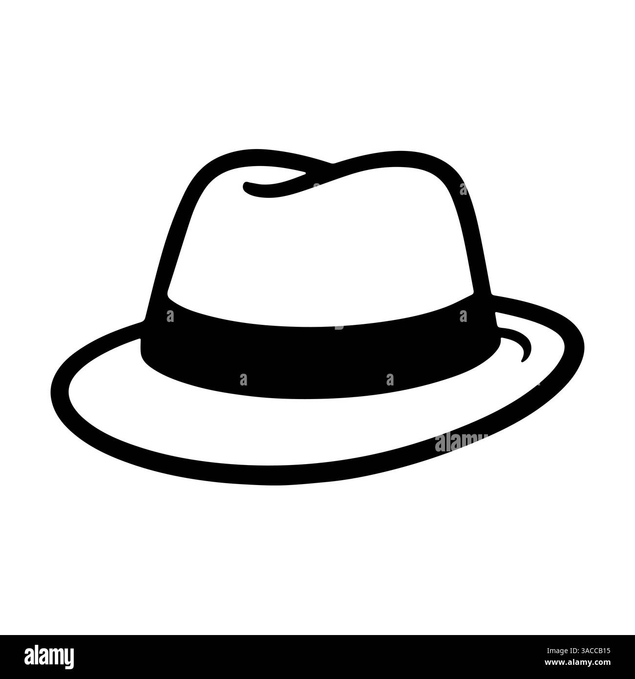 Stylish fedora hat icon in bold clean vector line art Stock Vector ...