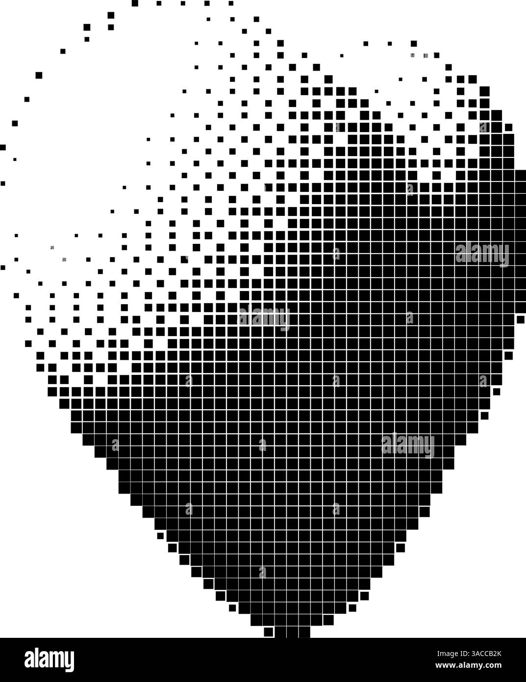 Black pixel heart icon isolated on background in oldschool 3D style of ...