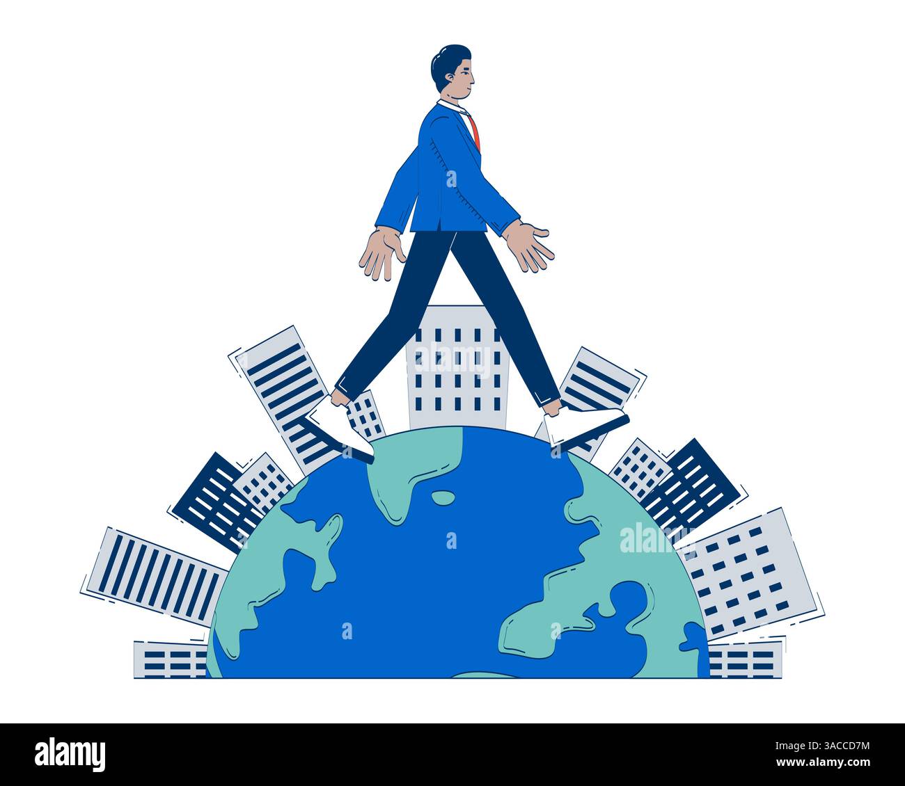 Worldwide global business doodle illustration concept Stock Vector ...