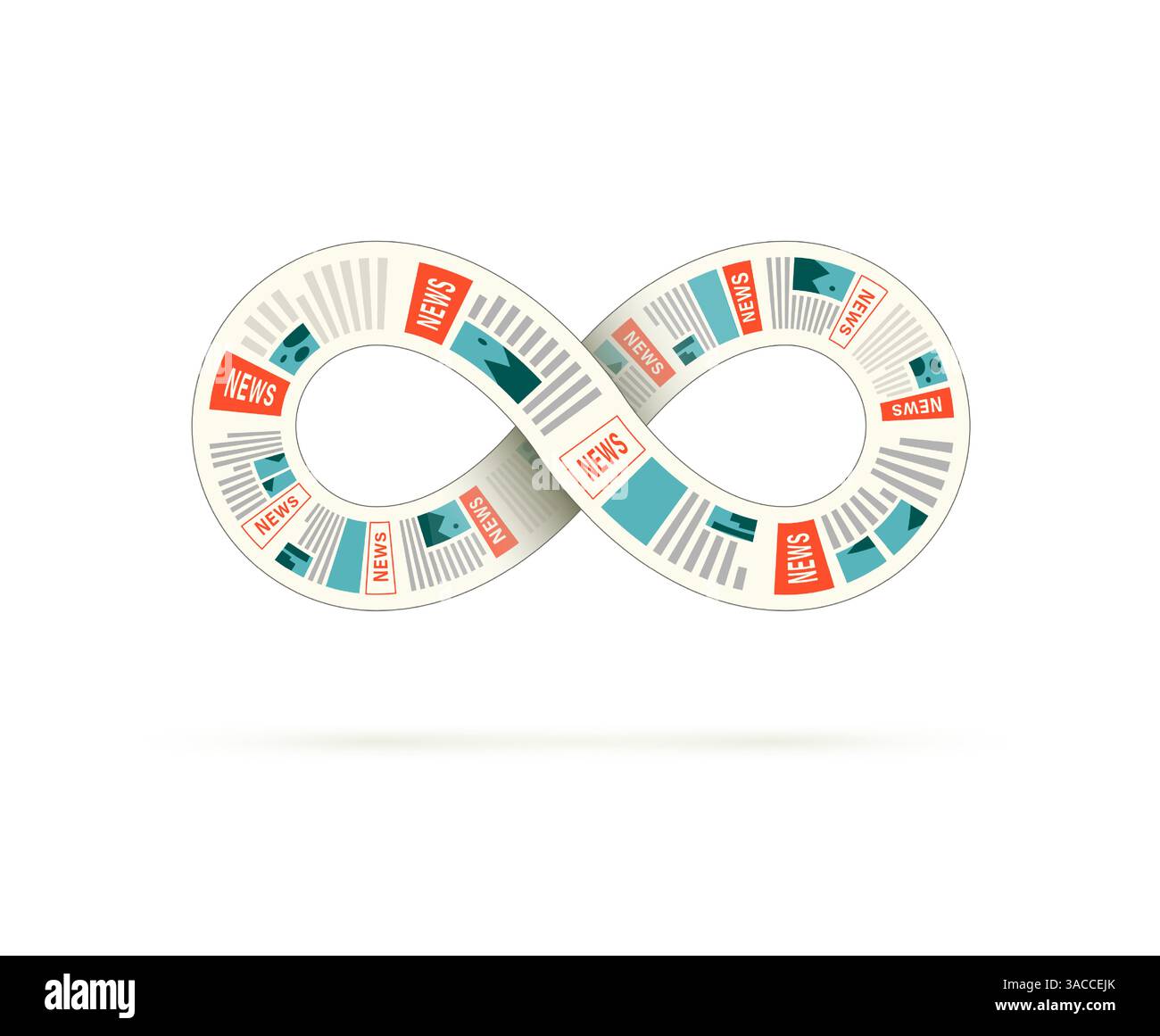 News feed in the form of an infinity symbol. Vector illustration Stock ...