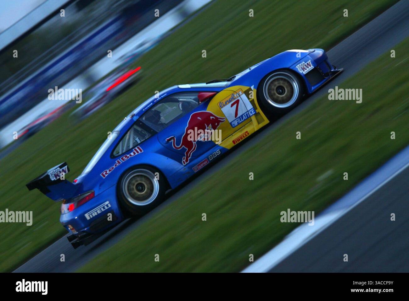 The Red Bull sponsored Porsche 996 GT of Luca Riccitelli (ITA)/Dieter ...