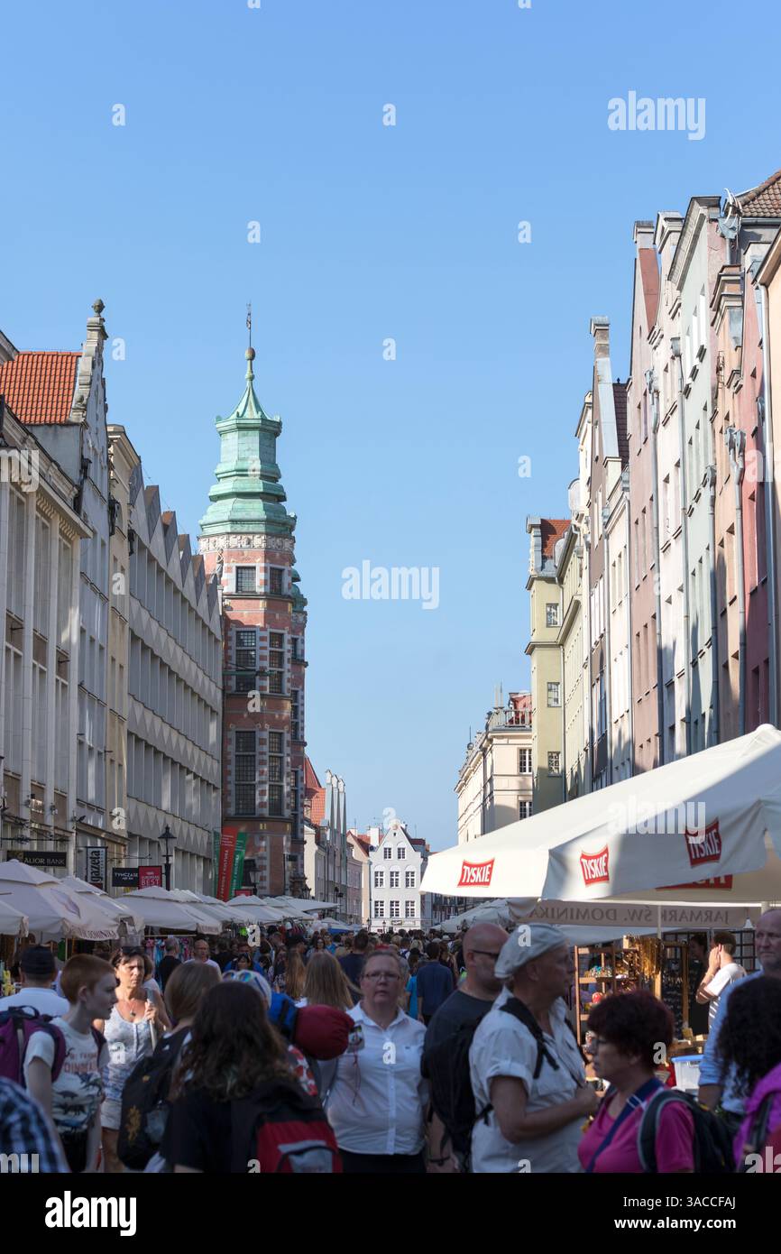 Gdansk, Poland, tourists in the Old Town market area Stock Photo - Alamy