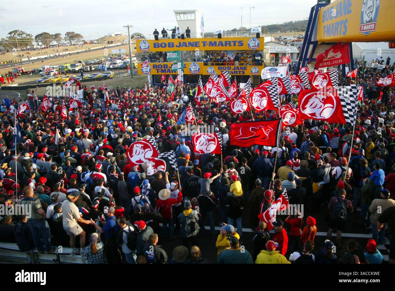 The Holden fans celebrate as Mark Skaife (AUS) with Jim Richards (AUS ...